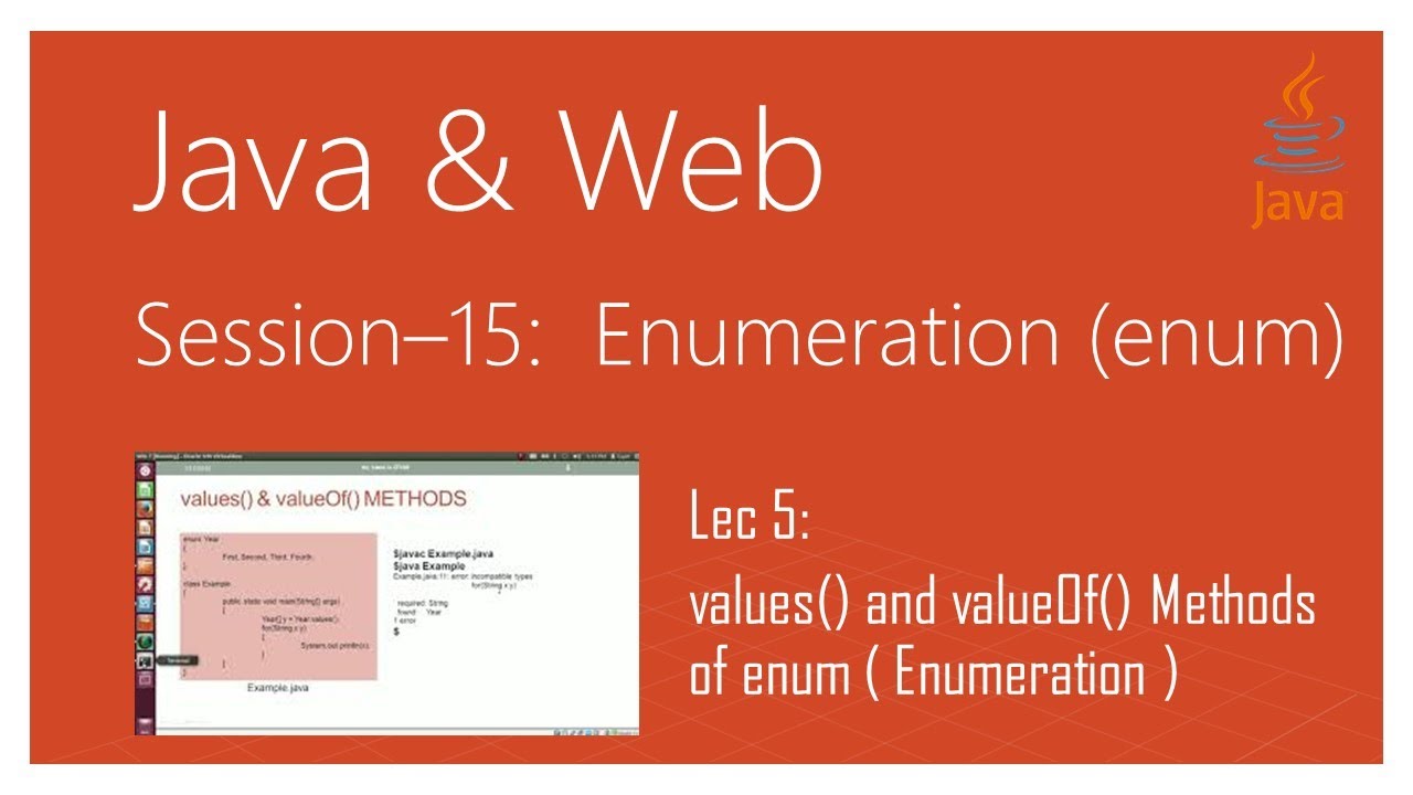 Enumeration Enum In Java 5 Values And Valueof Methods Of