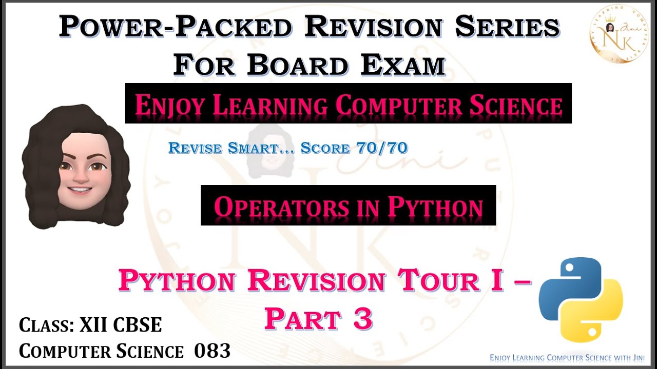Python Revision Tour I Part 3 Operators In Python Youtube