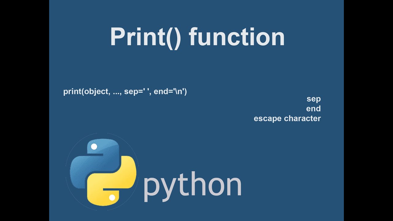 Python Print Function Explained With Examples Youtube