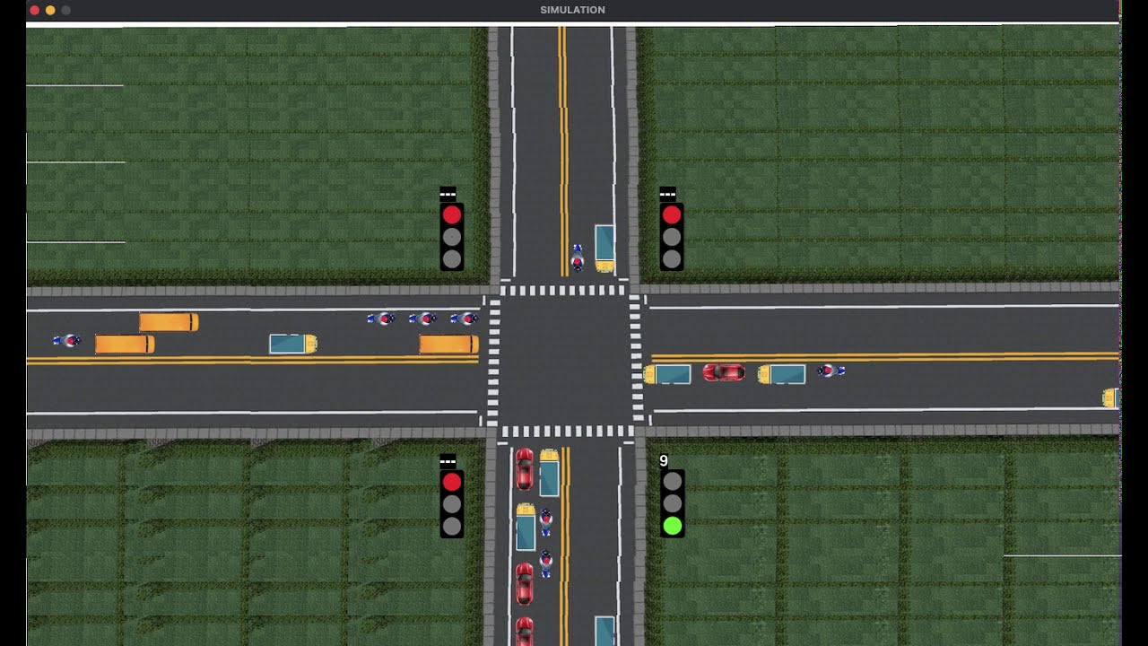 Traffic Intersection Simulation Using Pygame Part 1 Youtube