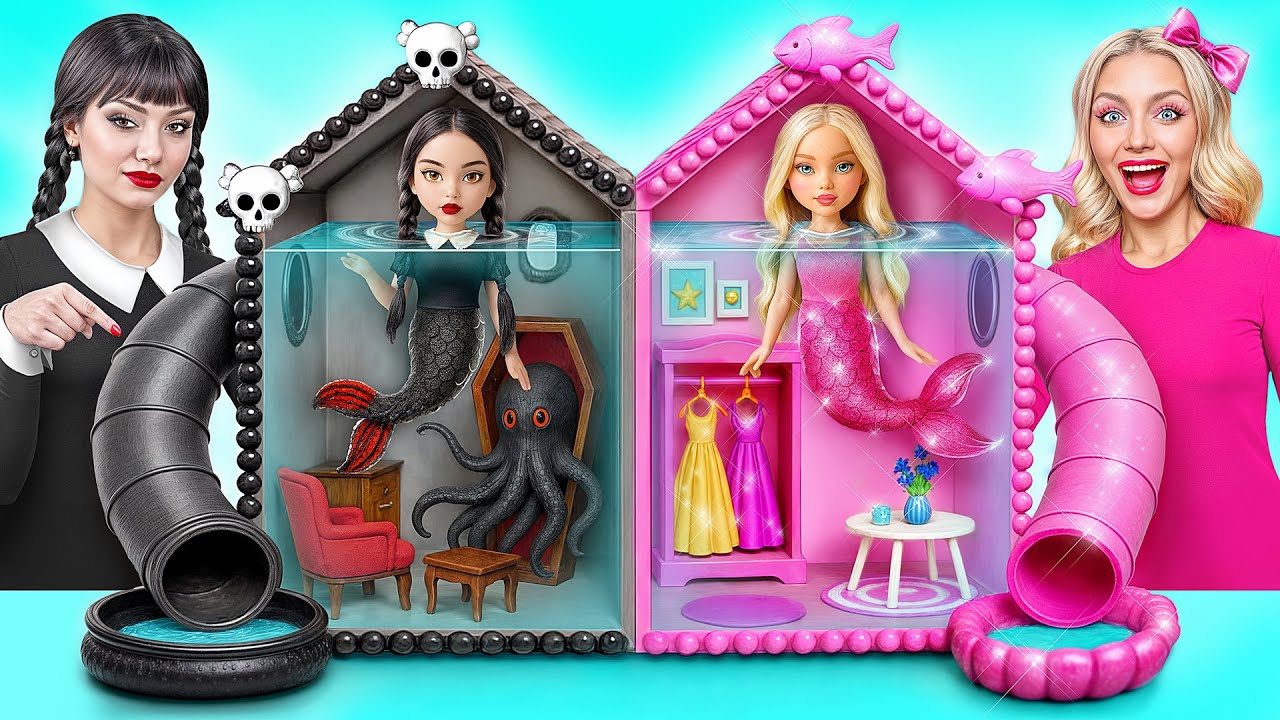 Rumah Satu Warna Tantangan Barbie Vs Wednesday Putri Duyung Multi Do
