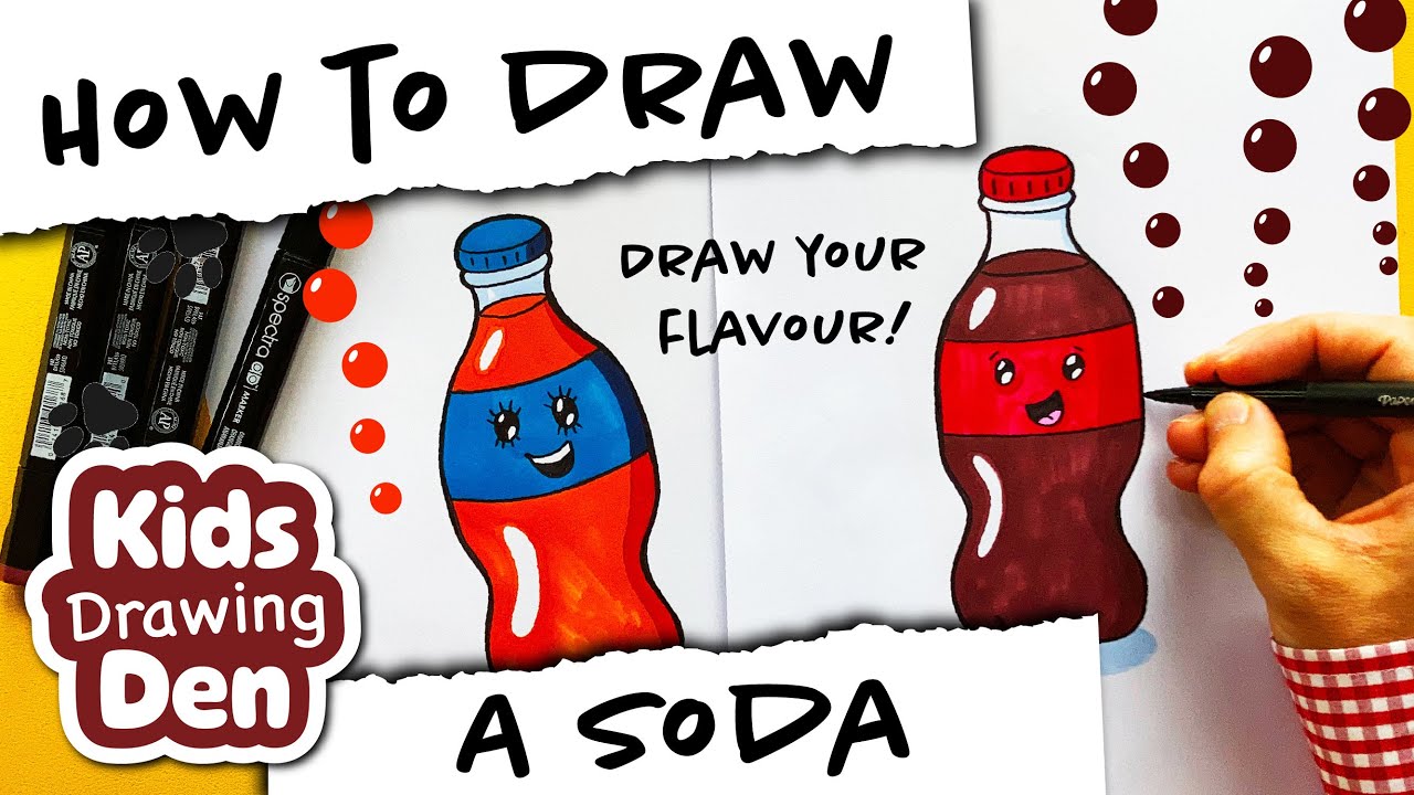How To Draw A Soda Bottle Easy Draw Along Video Youtube