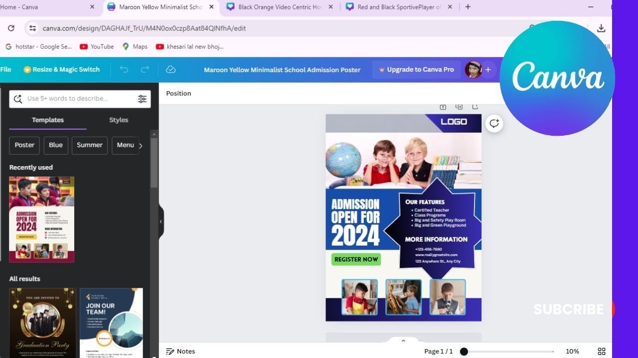 How To Create School Poster Design On Canva Step By Step Tutorial