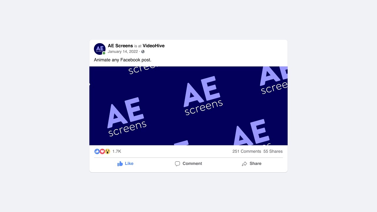 Facebook Post Ui After Effects Template Youtube