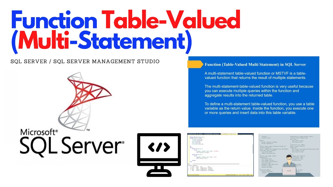 Function Table Valued Multi Statement Sql Server Management Studio