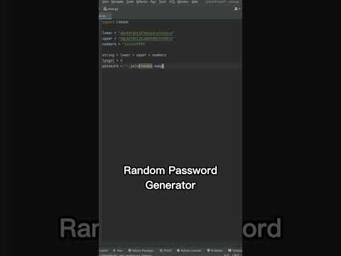 Random Password Generator â Python â Python Code Tutorial Shorts