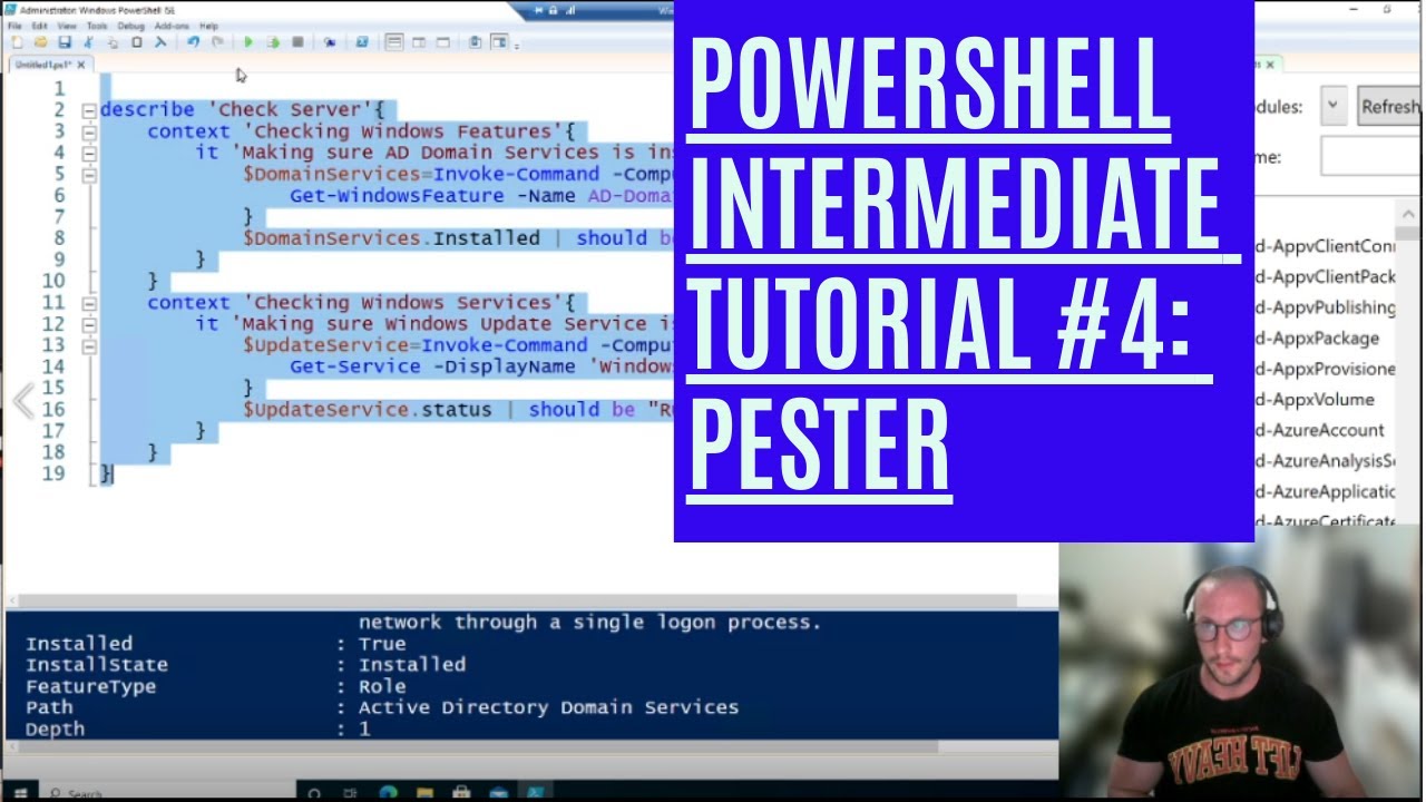 Powershell Intermediate Tutorial 4 Pester Intermediate Youtube