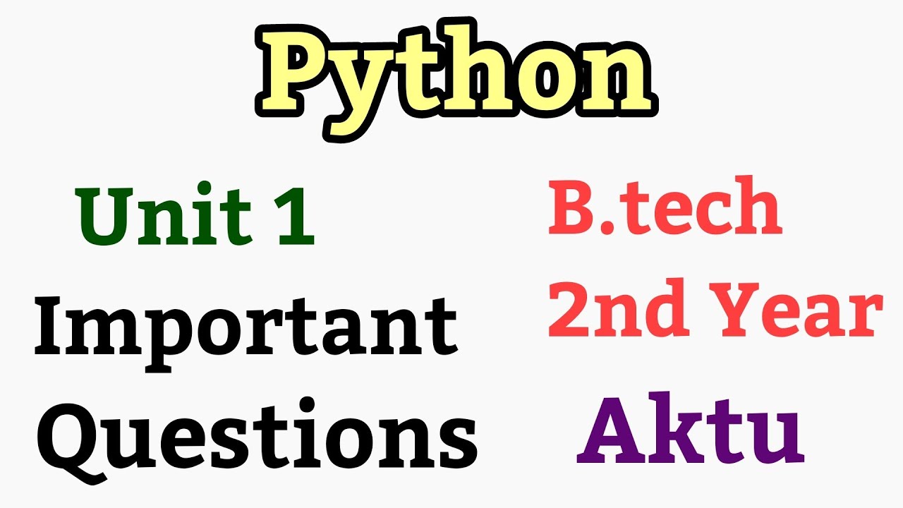 3 Python Important Questions Aktu Python Unit 1 Important Questions