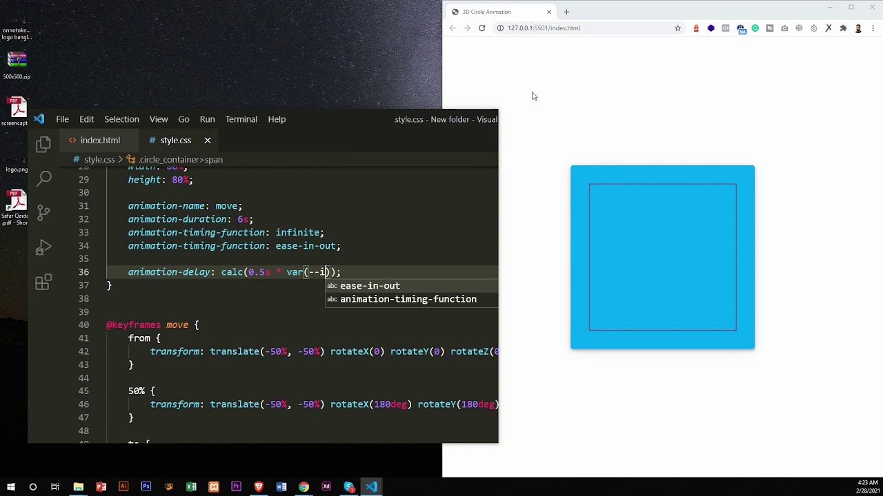 Css 3d Circle Movement Animation Effects With Source Code Youtube