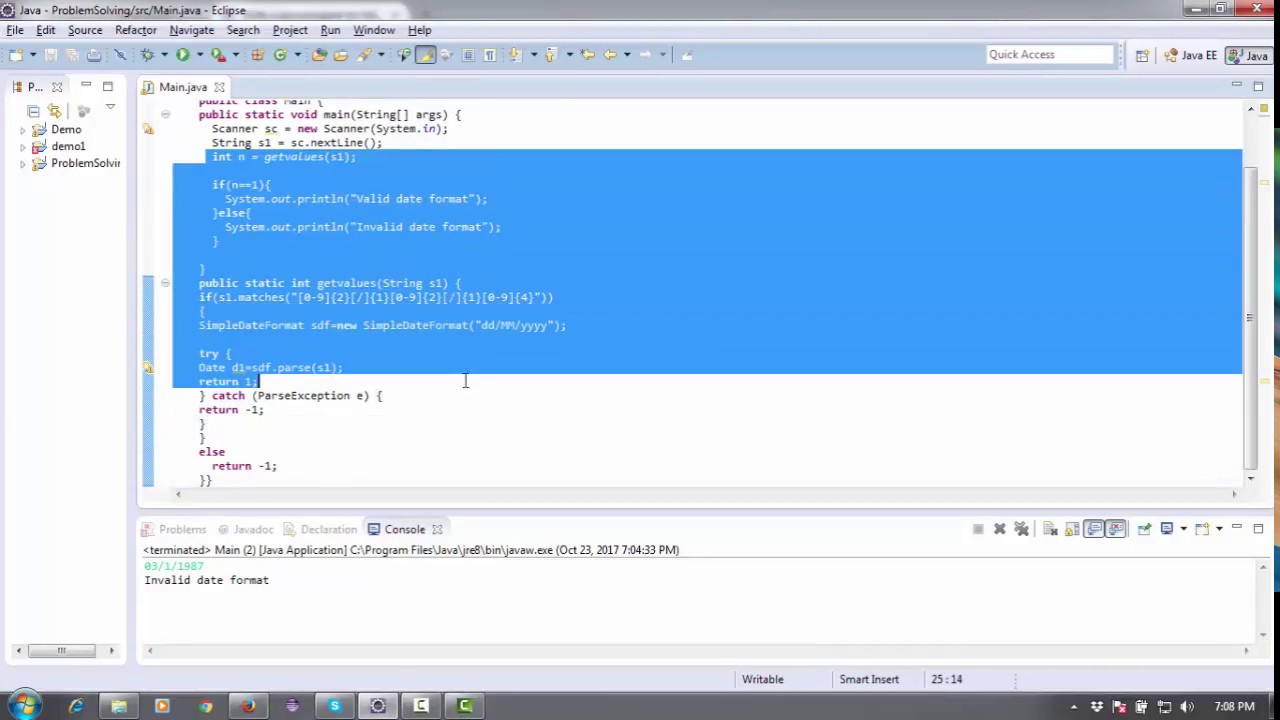 Write A Java Program To Validating Date Format Youtube