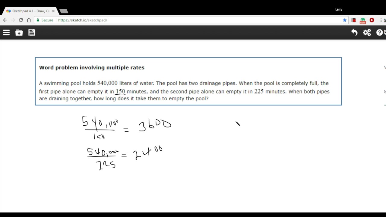 Word Problem Involving Multiple Rates Youtube
