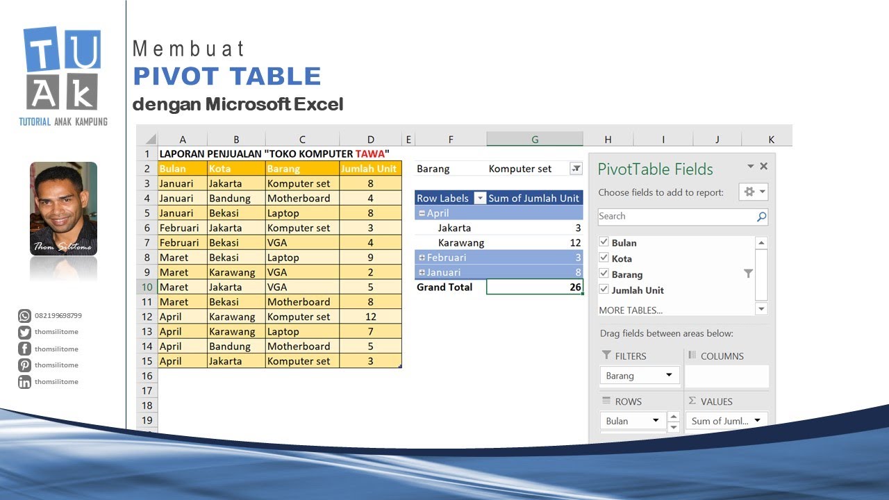 Tutorial Membuat Pivot Table Youtube