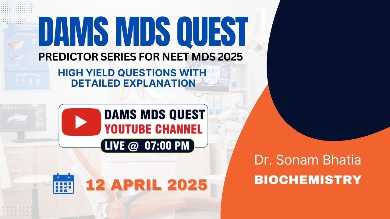 Neet Mds Predictor Series Biochemistry By Dr Sonam Bhatia Youtube