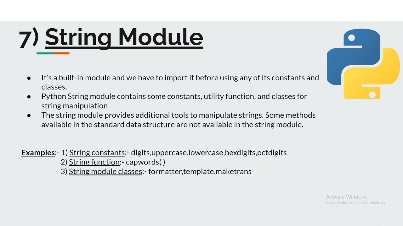 String Module In Python Python Programming For Beginners Youtube