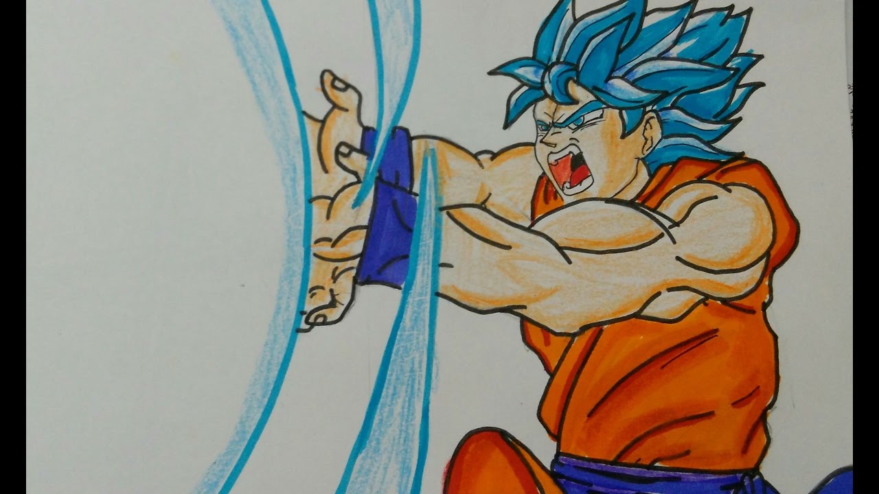 How To Draw Goku Kamehameha Step By Step