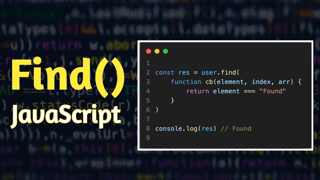 Array Find Method In Javascript Javascript Array Find Method Example
