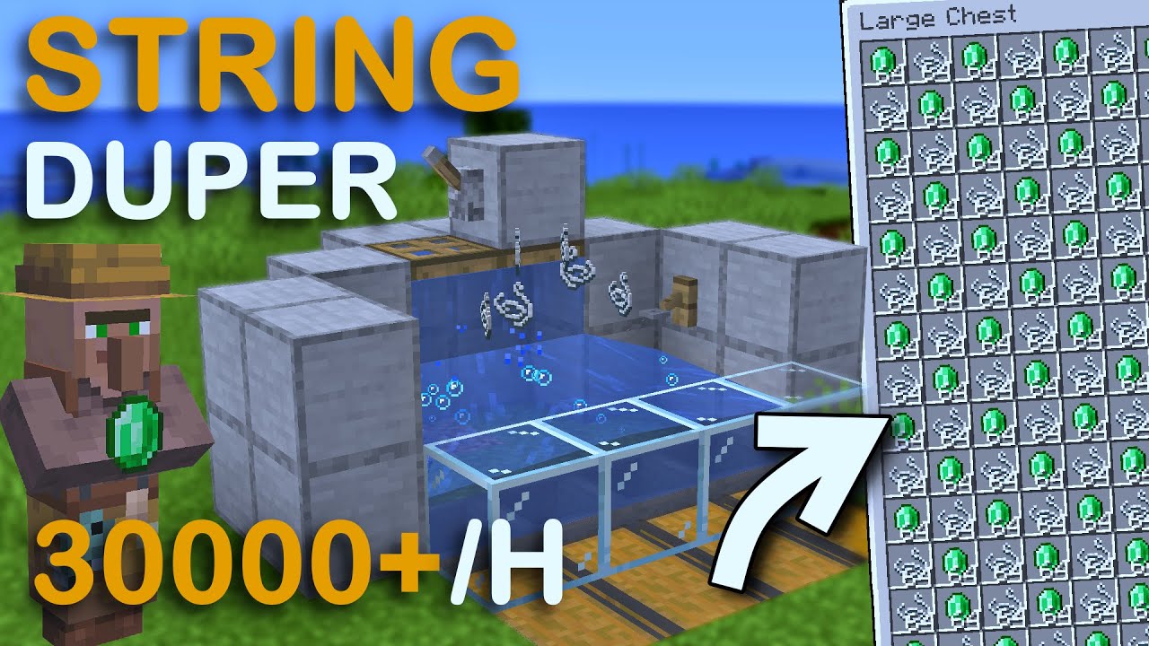 Minecraft Easy String Duper Infinite Emerald 1 20 Tutorial Youtube
