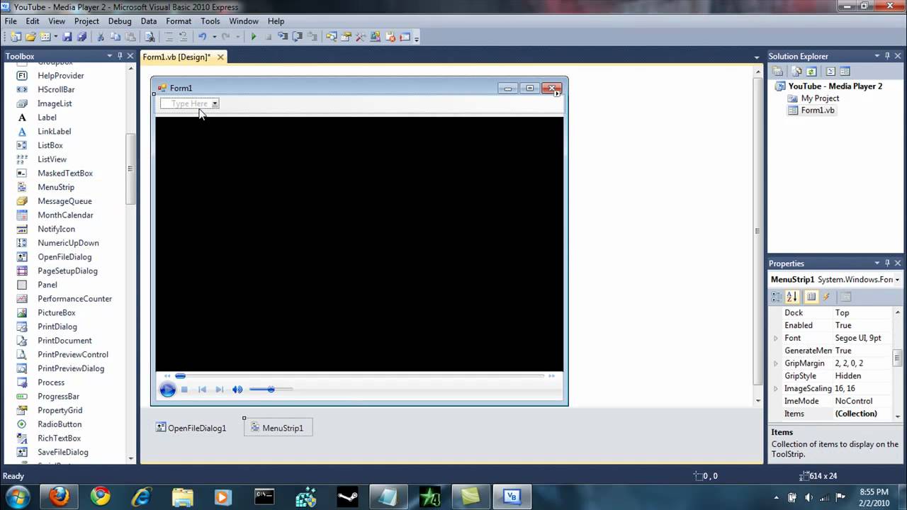 Visual Basic 2010 Tutorial Media Player Youtube
