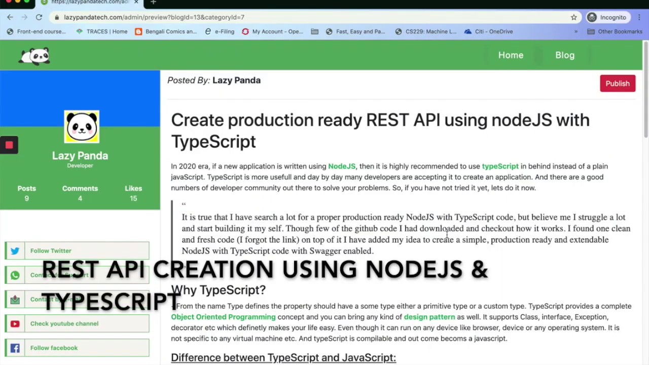 Create Production Ready Rest Api Using Nodejs With Typescript Youtube