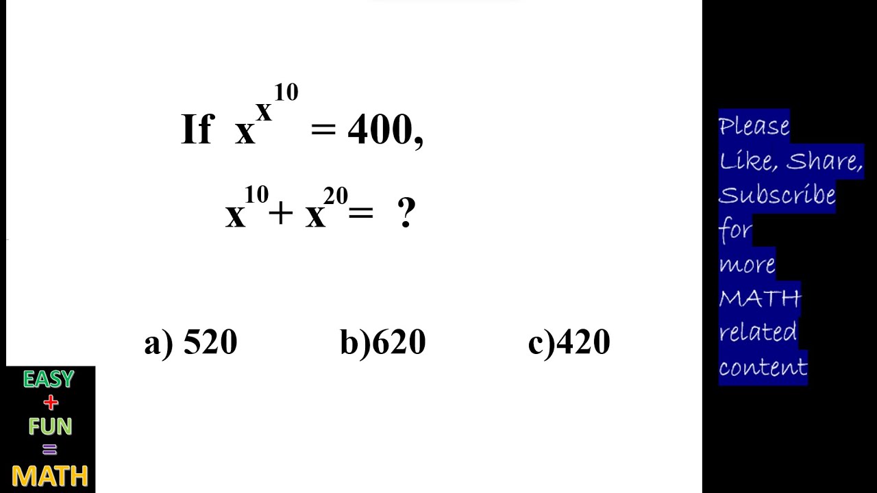 Mathematics Math Hack Exponents Youtube