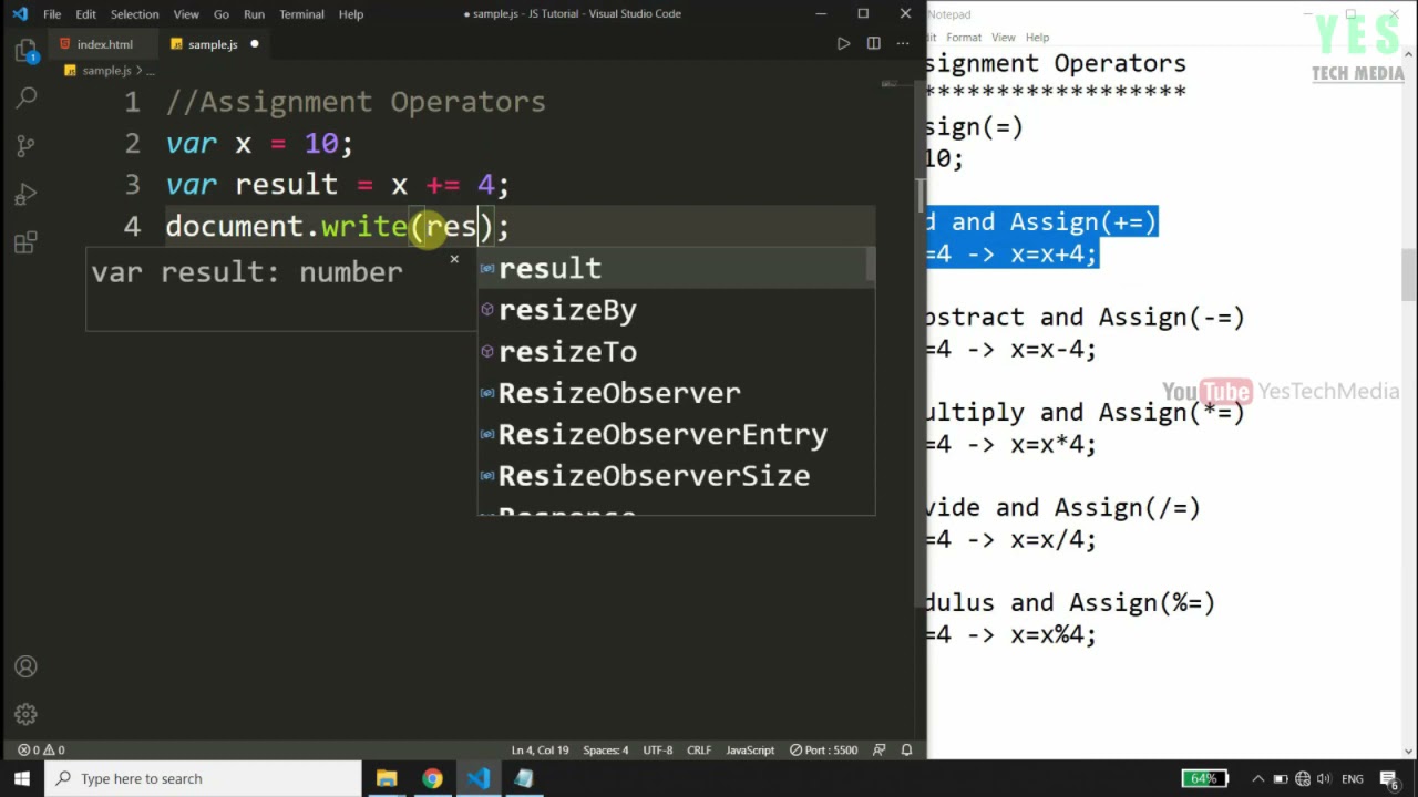 Assignment Operators Javascript Malayalam Tutorial Part 6 Of 25