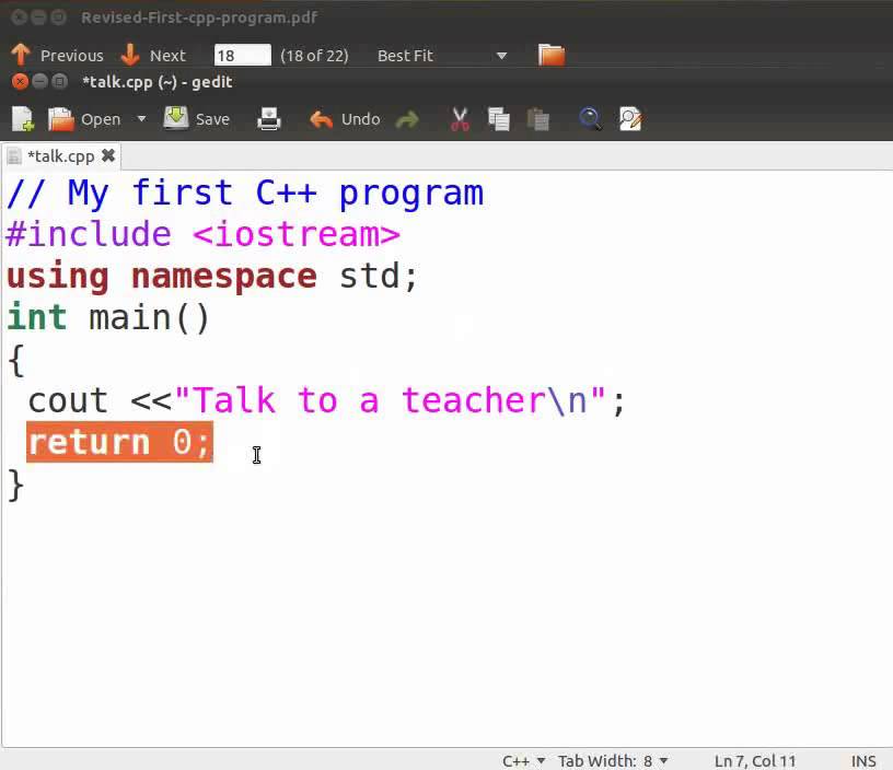 First Cpp Program English Usa Youtube