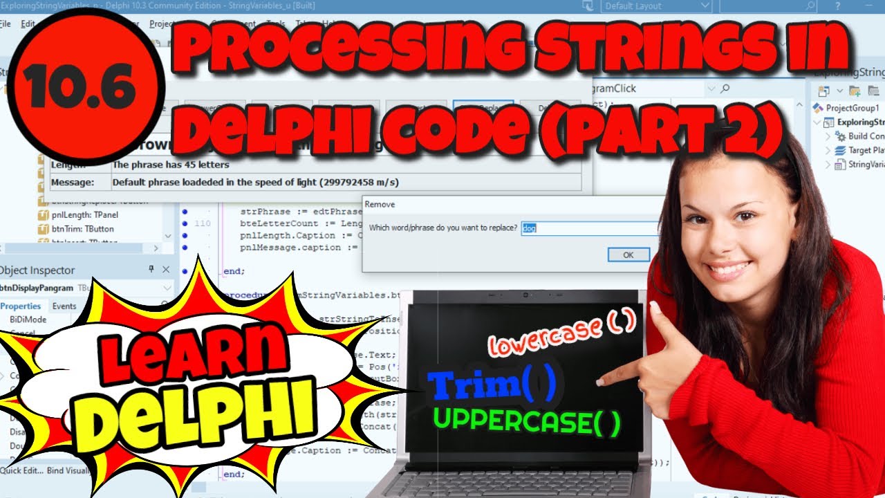 Learn Delphi Programming Unit 10 6 Exploring String Variables Part
