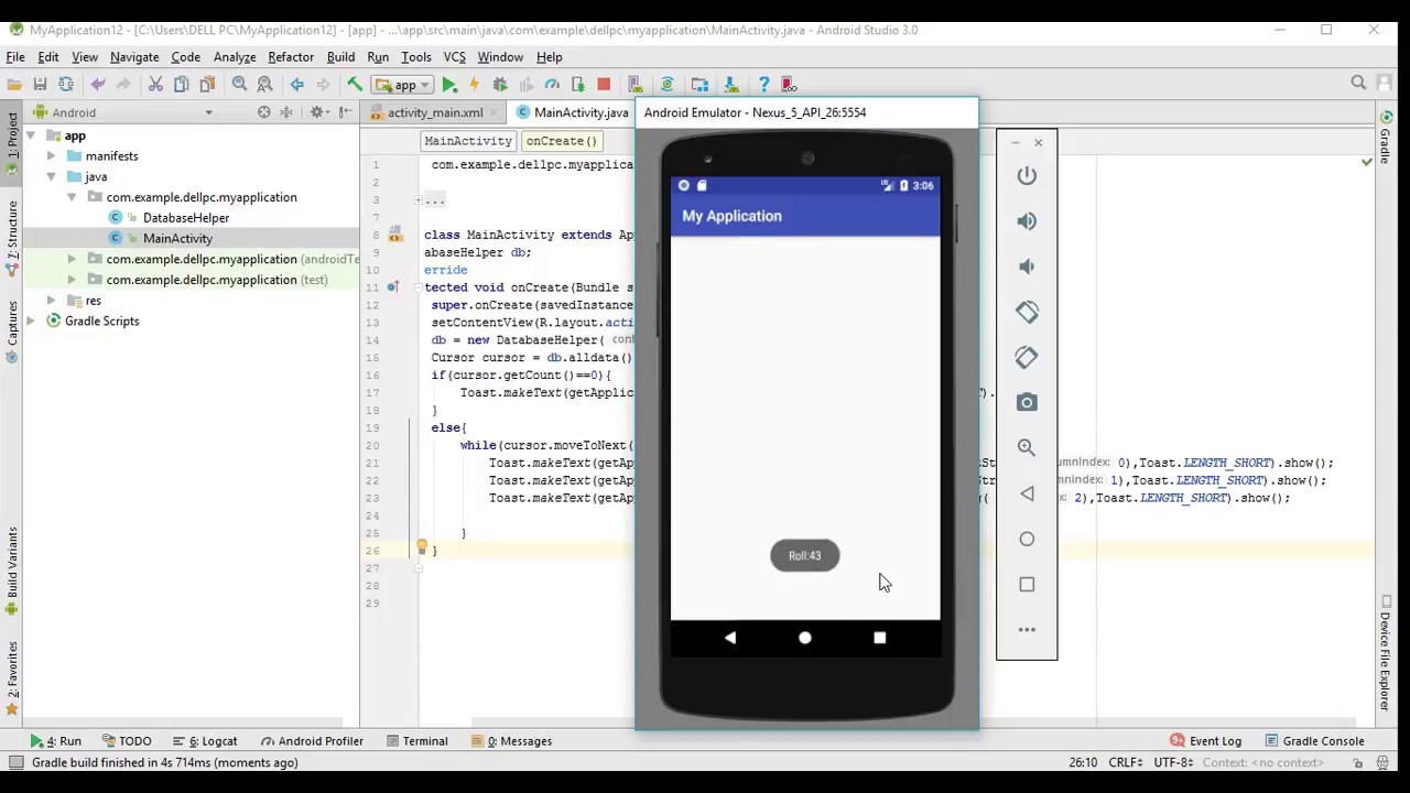 Retrieve Data Sqlite Database Android Studio Youtube