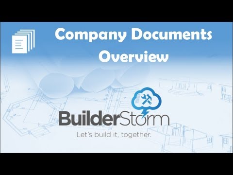 Builderstorm Company Documents Overview Youtube