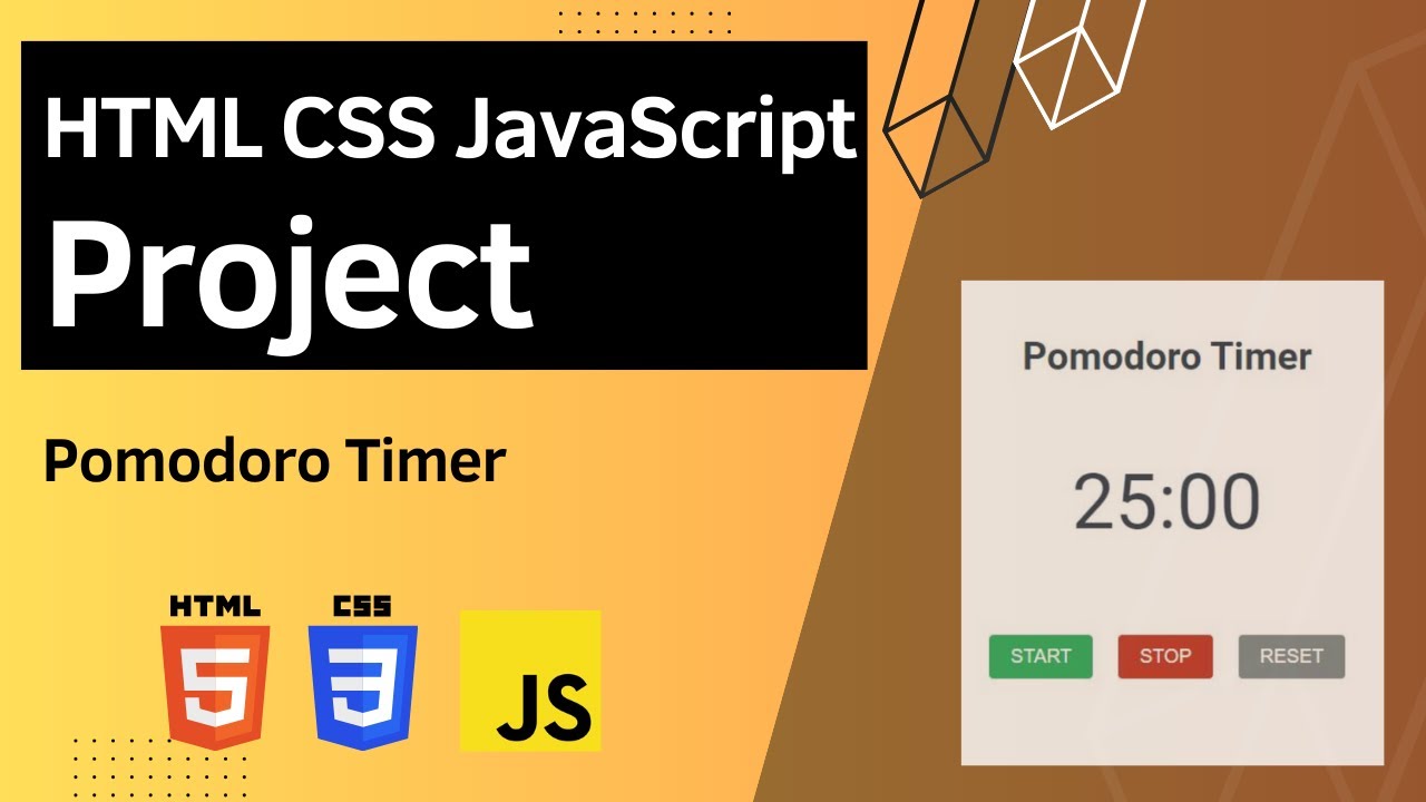 Html Css Javascript Project Pomodoro Timer Youtube