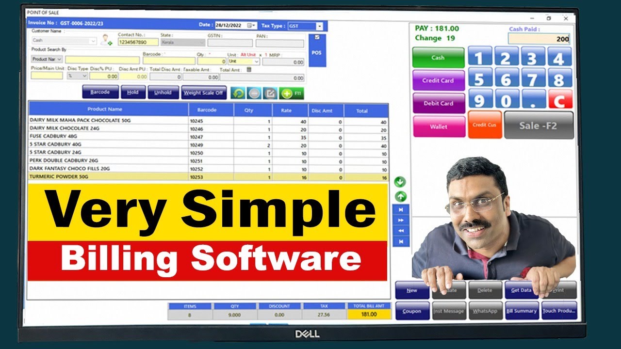 Very Simple Retail Billing Software Easy To Use Raintech Pos Billing