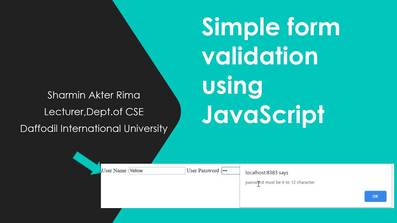 Simple Form Validation Using Javascript Youtube