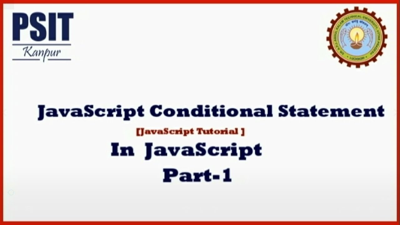 Javascript Conditional Statement Youtube