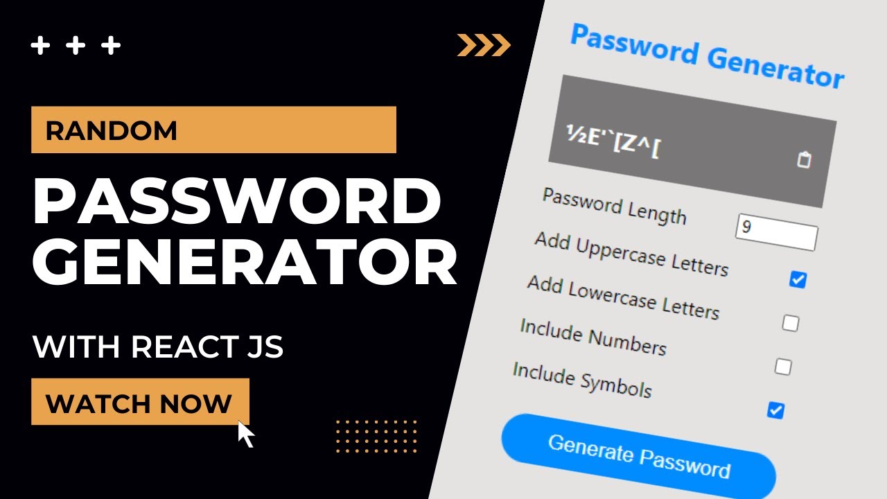 How To Create Password Generator With React Js Youtube