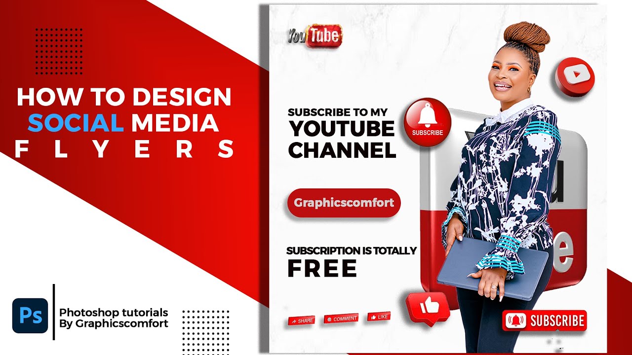 Youtube Channel Subscription Flyer In Photoshop Flyer Design Banner