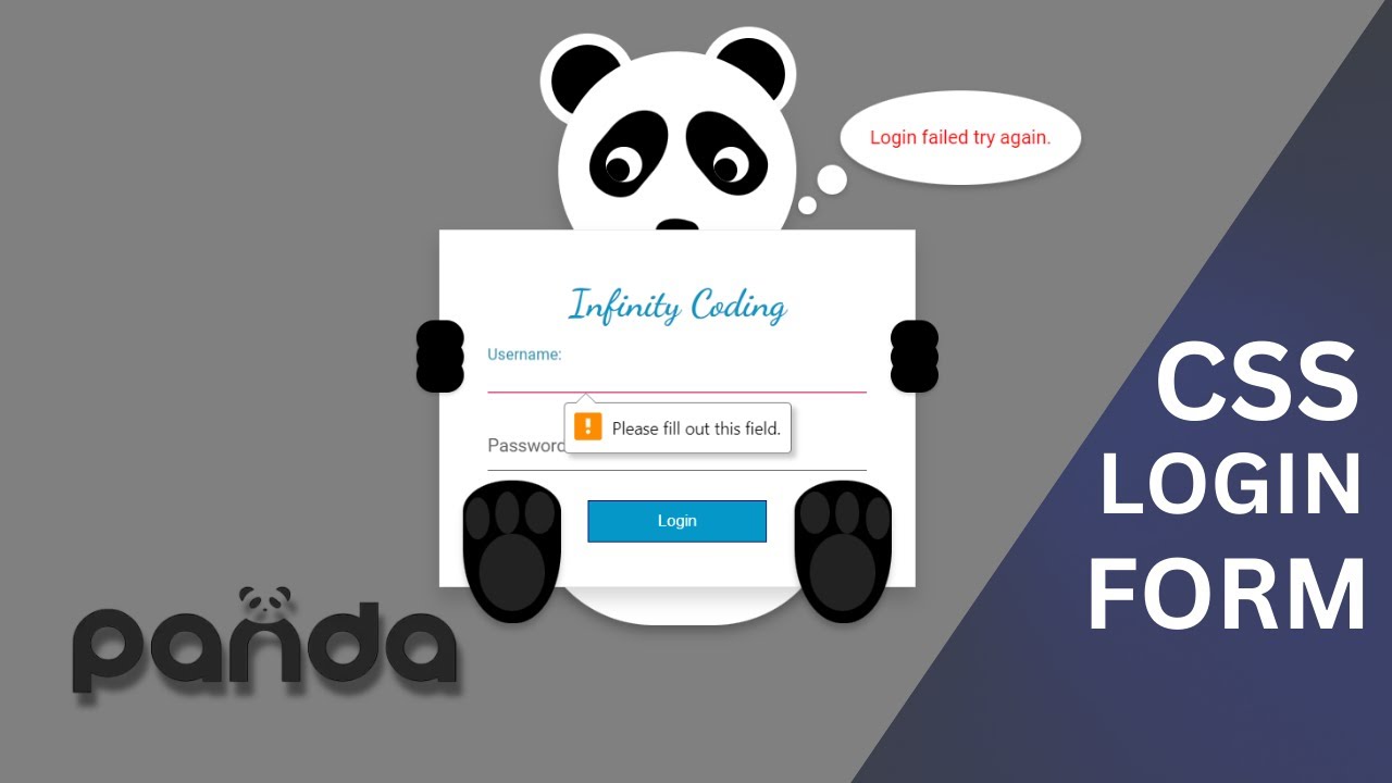 Panda Login Page Using Html Css Js Youtube