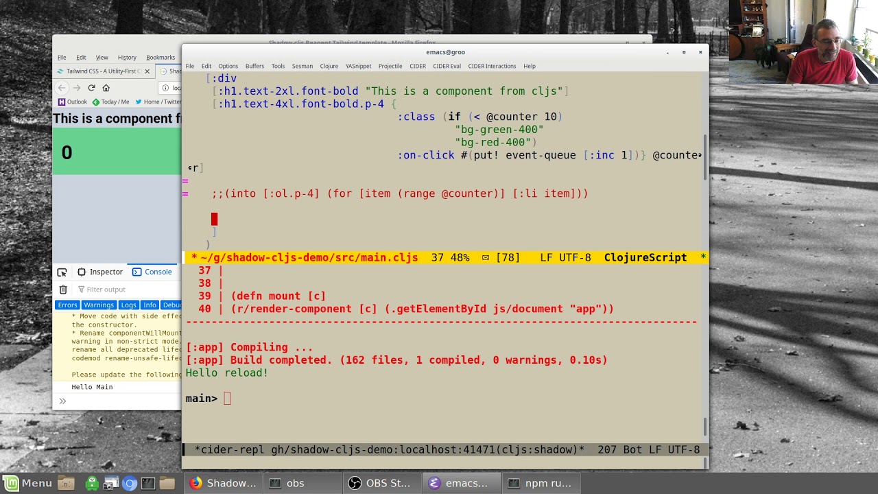 Clojurescript With Shadow Cljs Reagent And Emacs Cider And