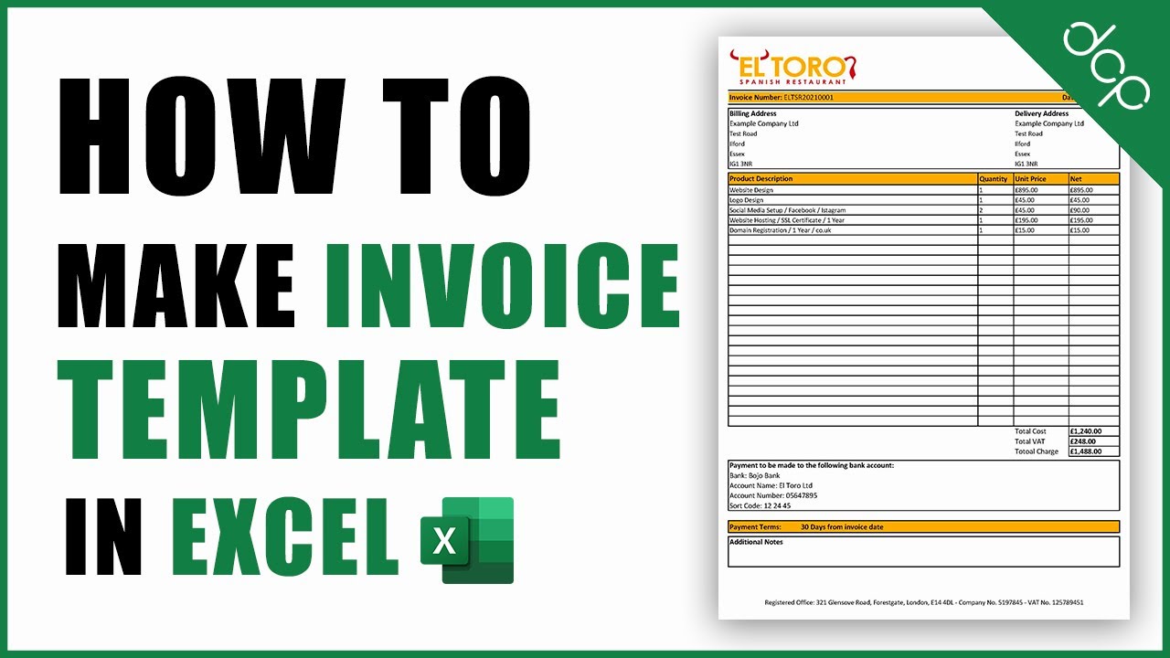 How To Create An Invoice Template In Excel Excel 2021 Tutorial