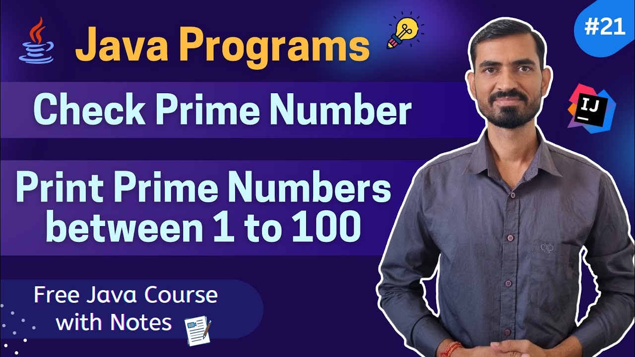 21 Java Program To Check Prime Number Print Prime Numbers From 1 To