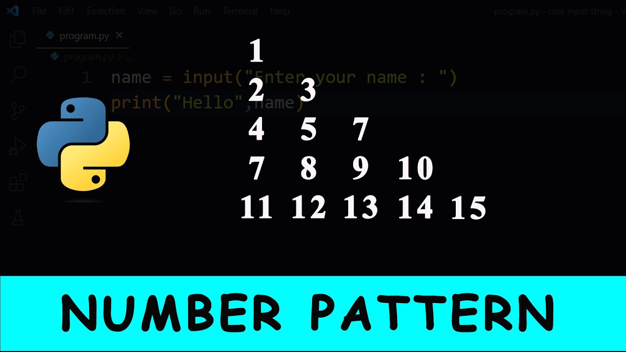 Python Program To Print Number Pattern In Right Triangle Shape 08