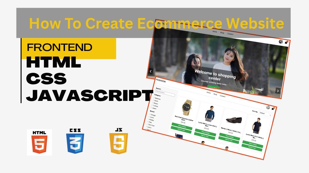 How To Create Ecommerce Website With Html Css And Javascript