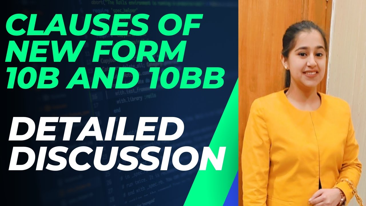 Clauses Of Form 10b And Form 10bb Tax Audit Report Youtube