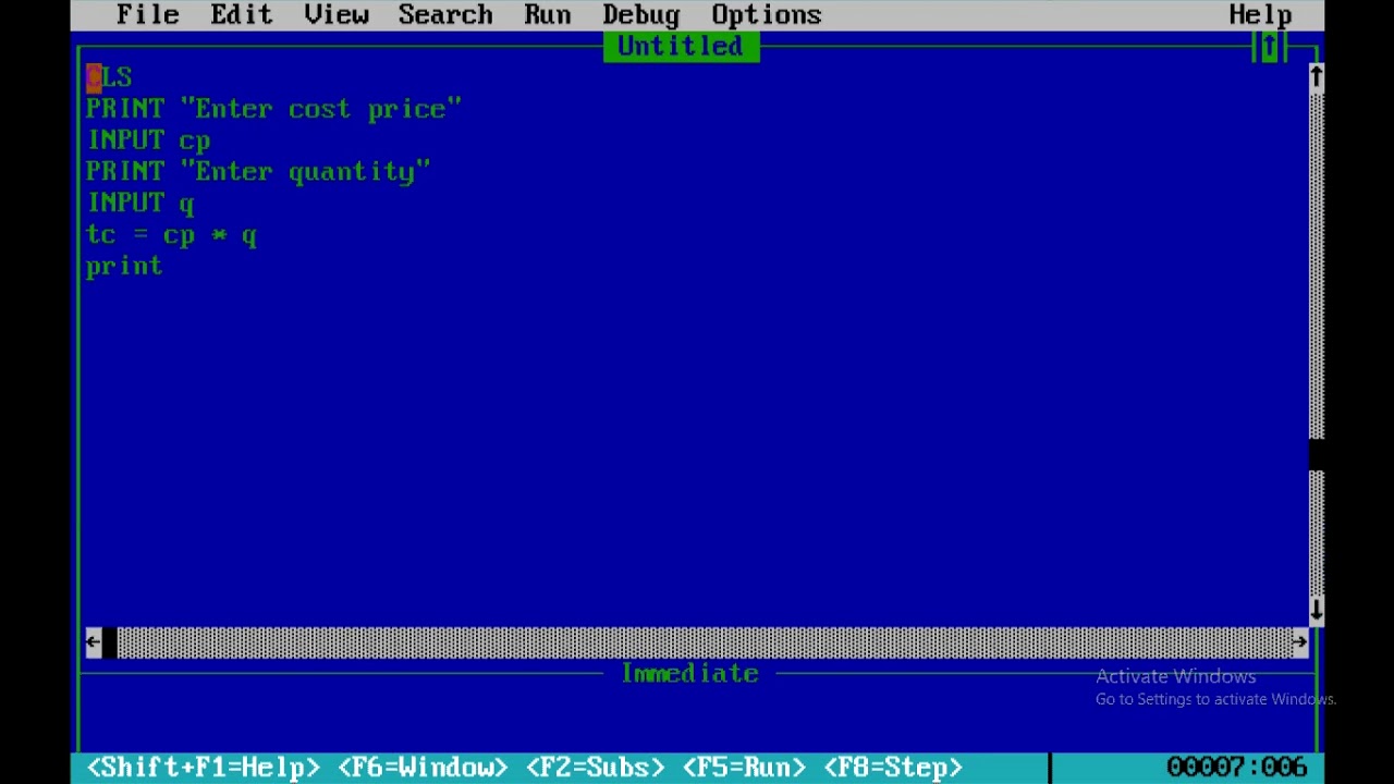 Calculating Percentage In Qbasic Program Youtube