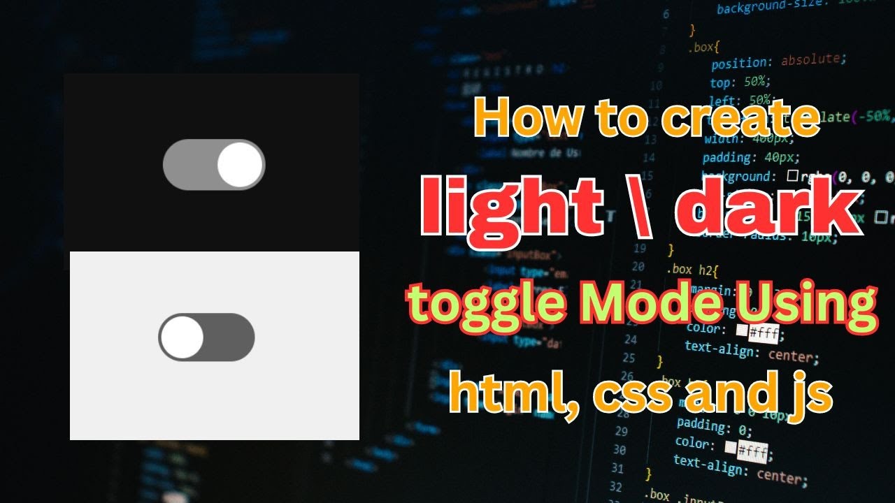 How To Make A Website Light Dark Toggle With Html Css Js Javascript