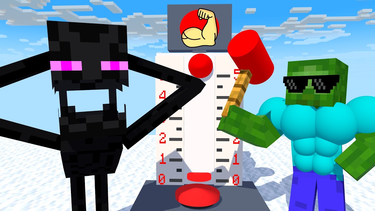 Measure Strength Minecraft Mobs Run Challenge Minecraft Animation