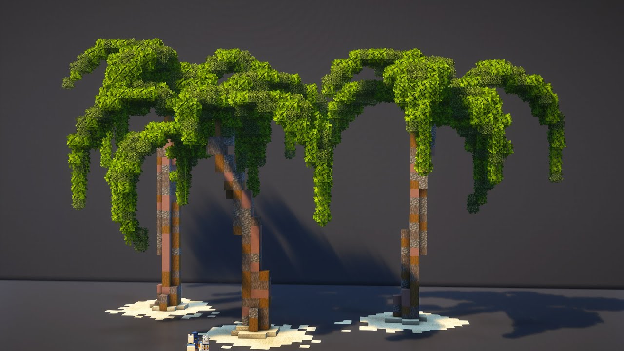 Minecraft How To Build A Realistic Custom Tree Foxtail Palm