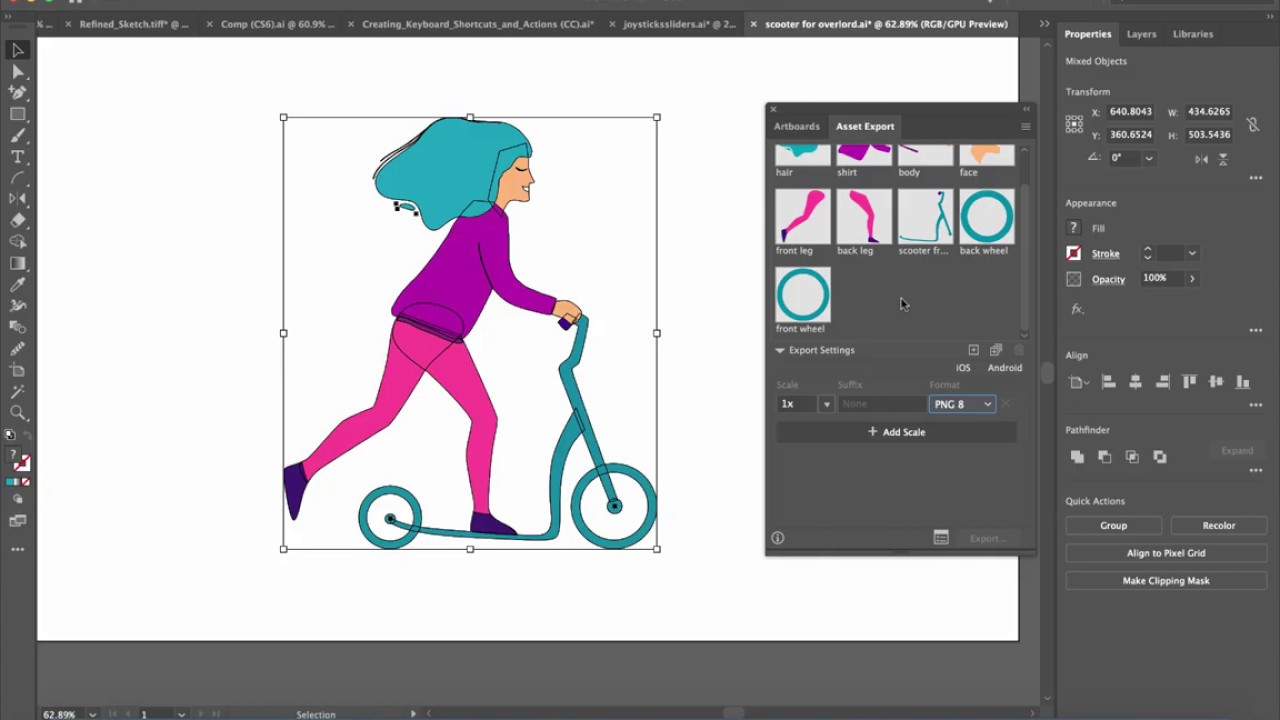 Adobe Illustrator How To Export Separate Elements Youtube
