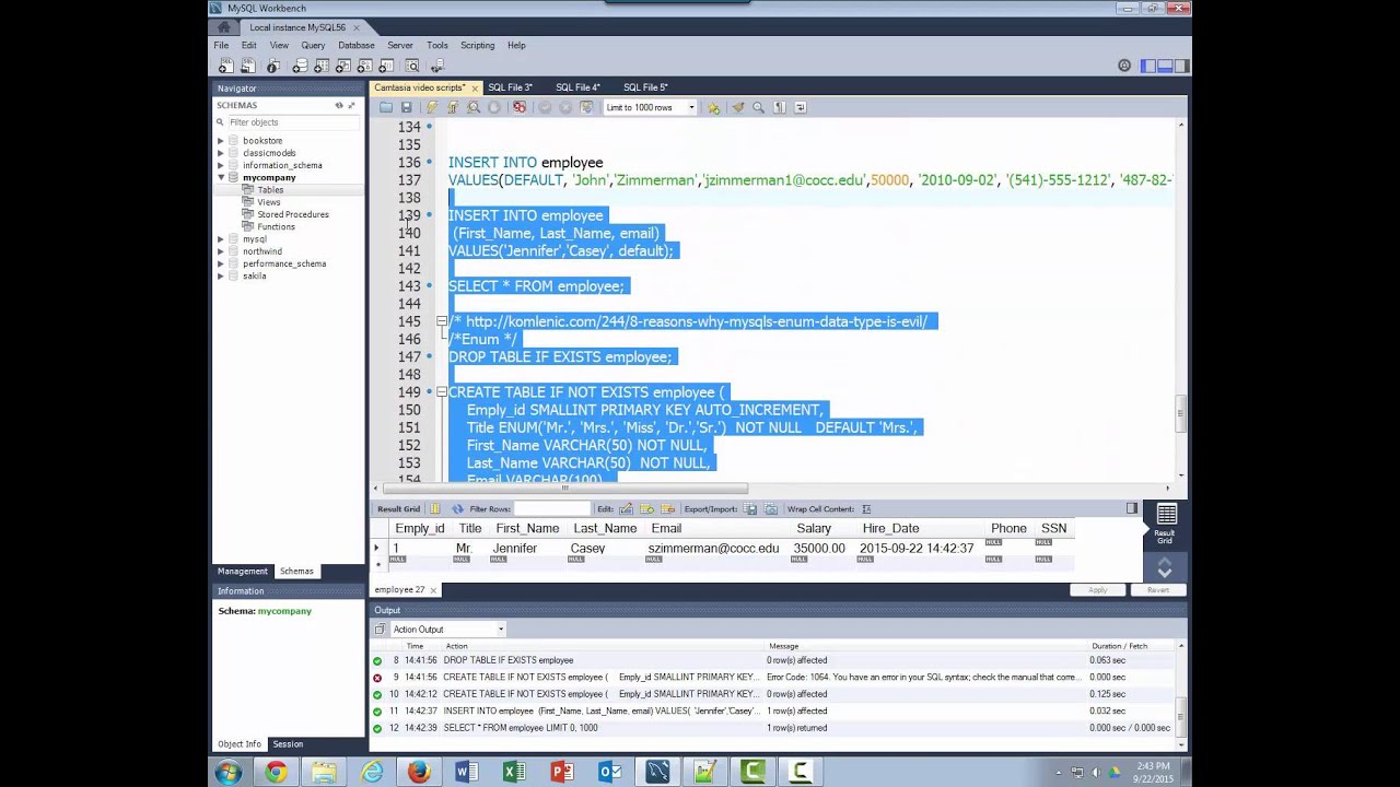 Enum Data Type Mysql Youtube