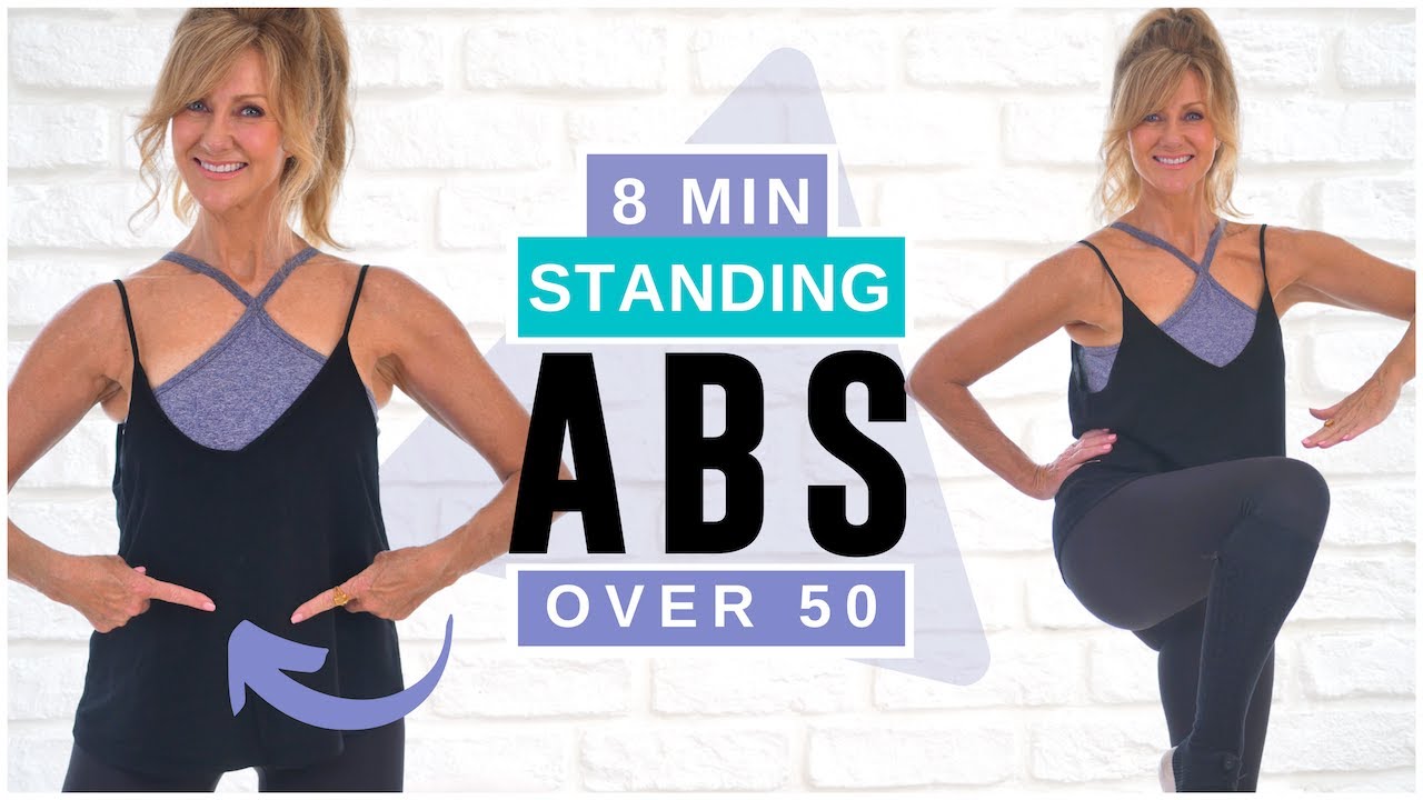 8 Minute Standing Abs Indoor Workout Over 50 Burn Belly Fat Youtube