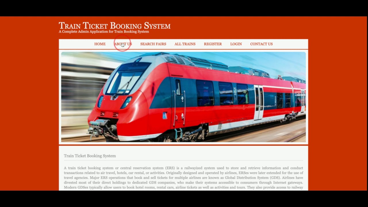 Train Ticket Booking System Java Jsp Servlet Project Java Jsp Crud